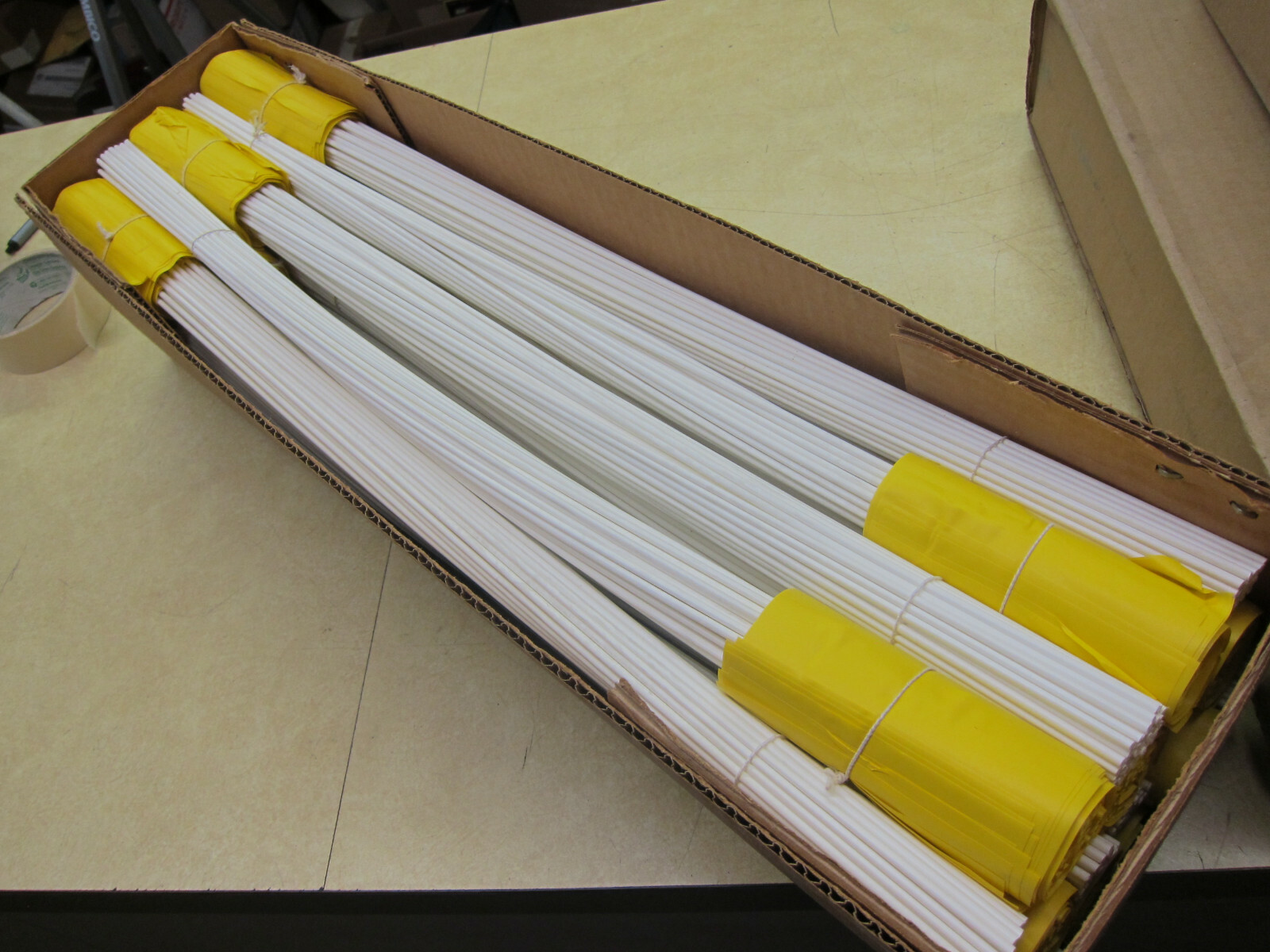 Case of 1000 Yellow Survey Stakes Utility Marking Flags w/23.75" PVC ...