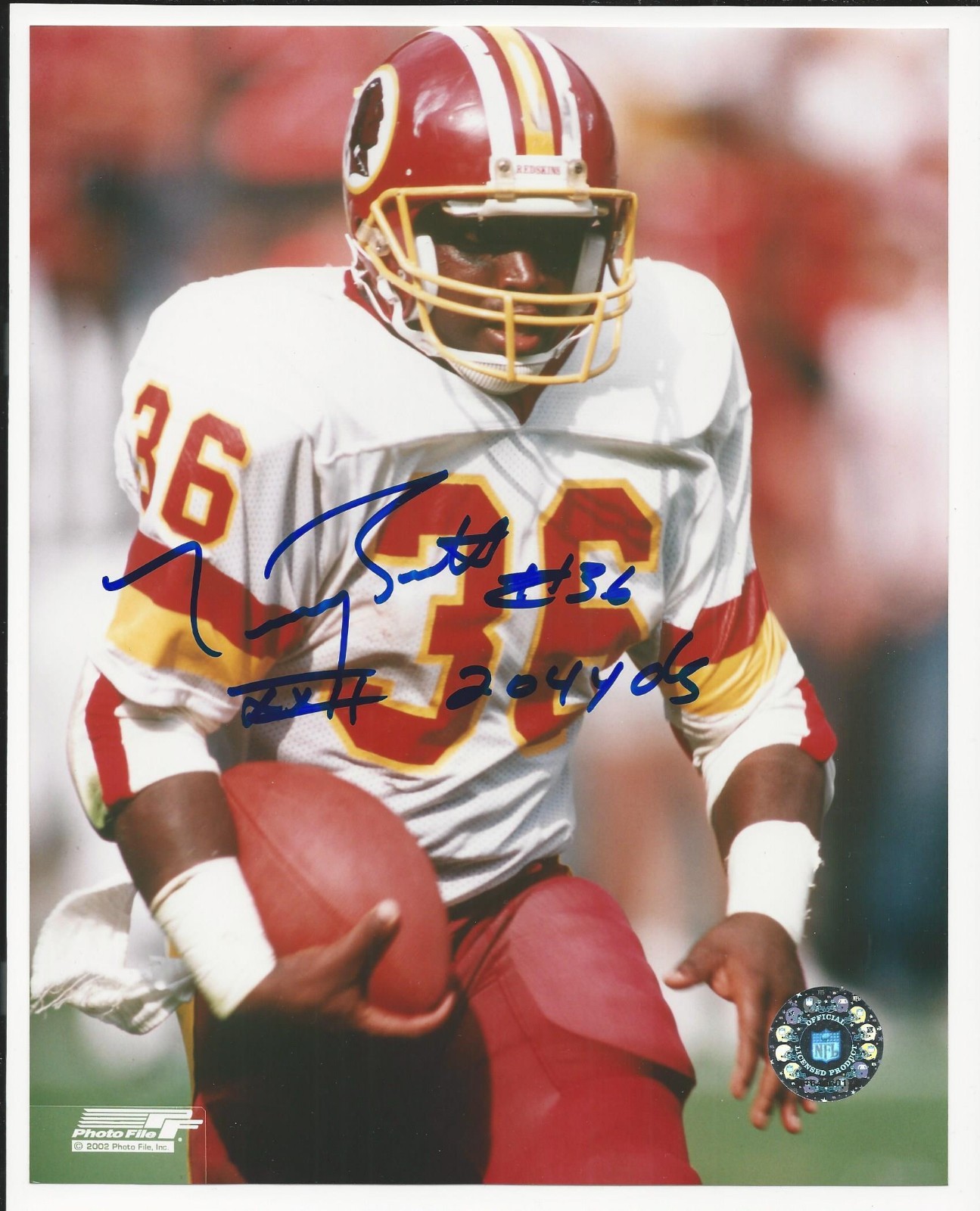 Timmy Smith Washington Redskins Signed Auto 8x10 Football Photo ...
