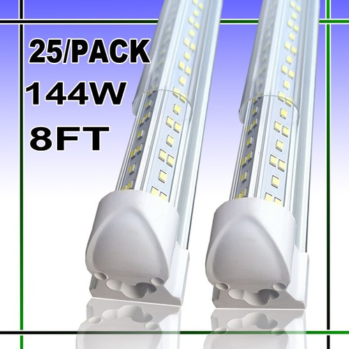 25PCS T8 8 FT LED Shop Light Fixture 144w 8ft LED Shop Lights 6500K ...