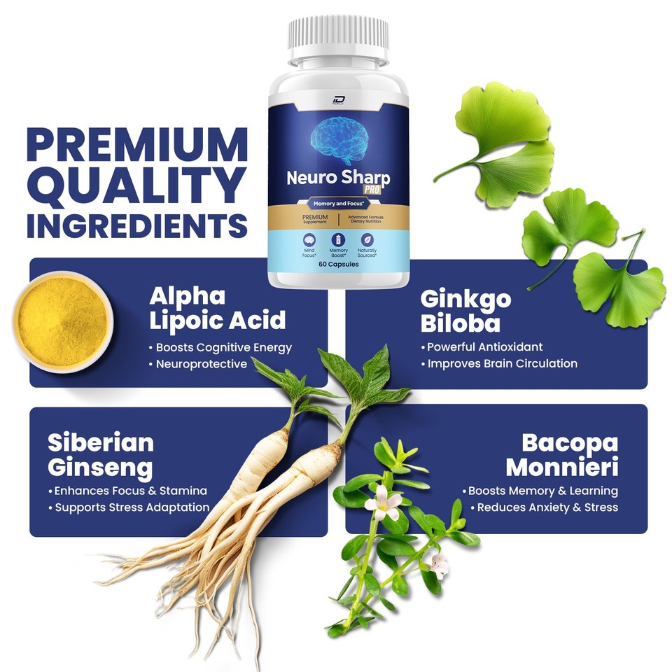 (5 Pack) Neuro Sharp Supplement Capsules – NeuroSharp All Natural ...