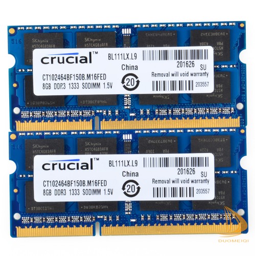 Crucial 16 GB DDR3 RAM 2x 8 GB PC3-10600S 1333Mhz SODIMM Laptop Memory ...