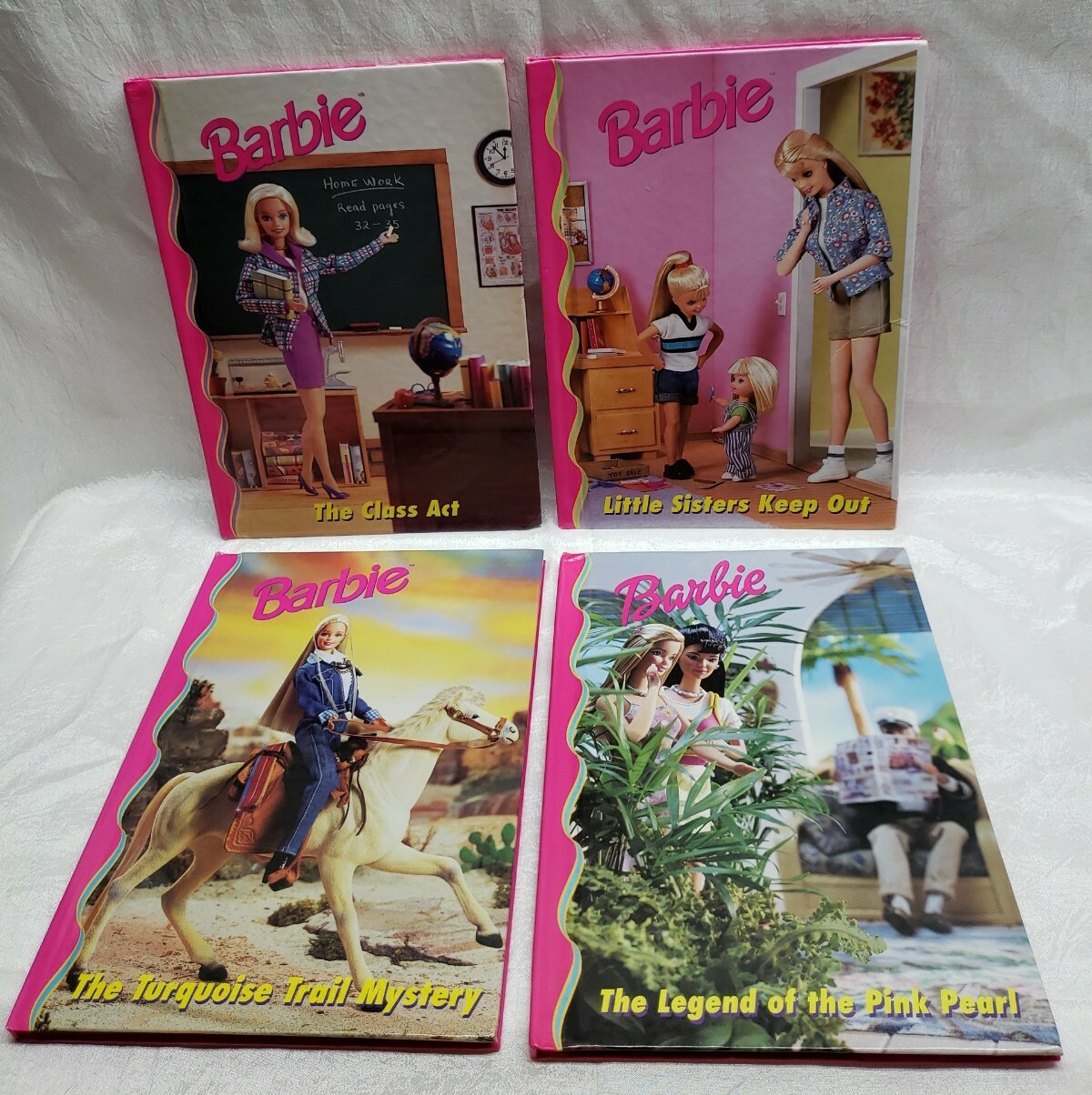 Lot Of 8 Mattel Barbie & Friends Book Club Hard Cover Barbie Grolier ...