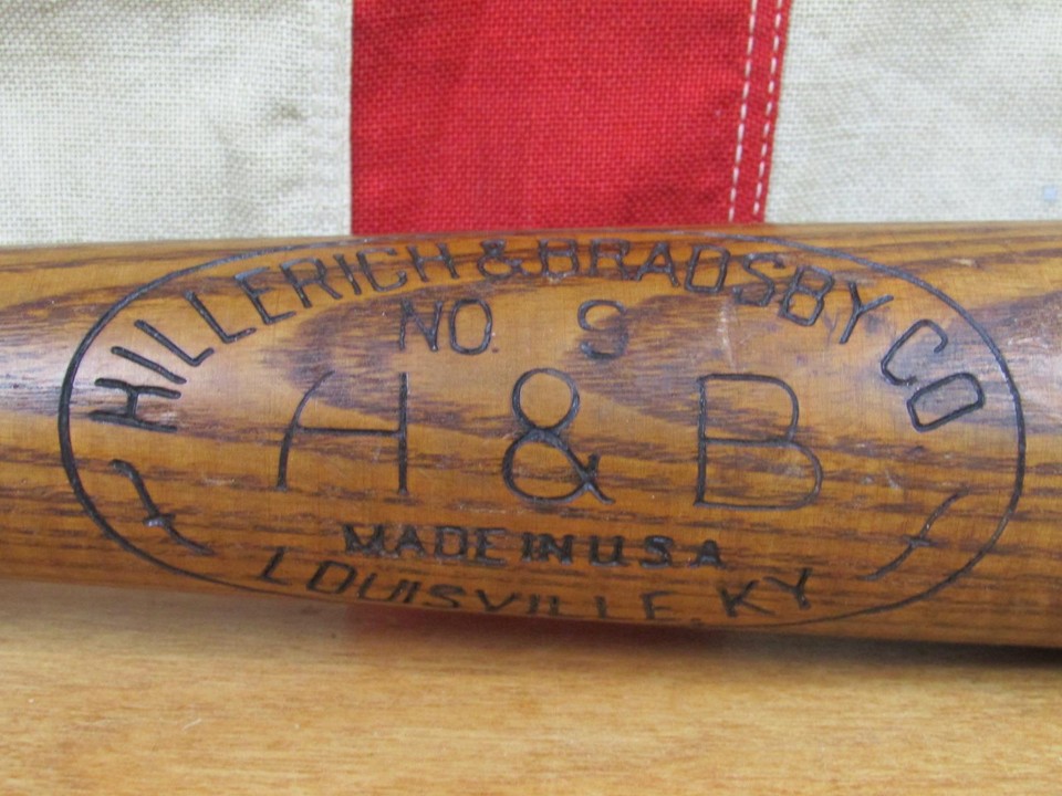 Vintage 1950s Hillerich Bradsby H&B Wood Baseball Bat No.9 HOF George ...