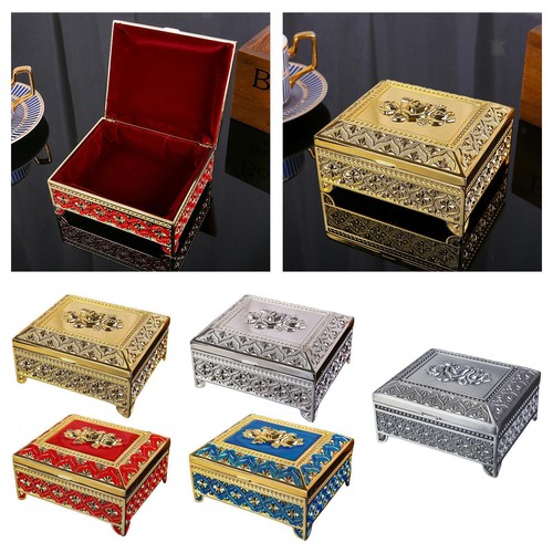 Floral Engraved Trinket Box, Rectangle Jewelry Box for Women Girls ...