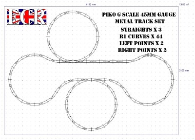 PIKO G SCALE 45mm GAUGE PIKO RAILWAY TRAIN TRACK BRASS 51 PIECE LAYOUT ...