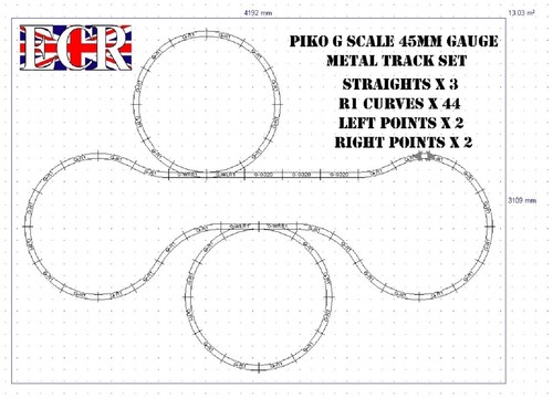 PIKO G SCALE 45mm GAUGE PIKO RAILWAY TRAIN TRACK BRASS 51 PIECE LAYOUT ...