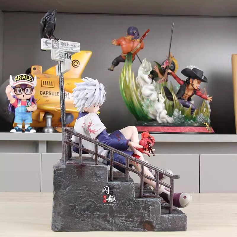 34cm Anime HUNTER×HUNTER Killua Zoldyck Setting Road Sign Figure Model ...