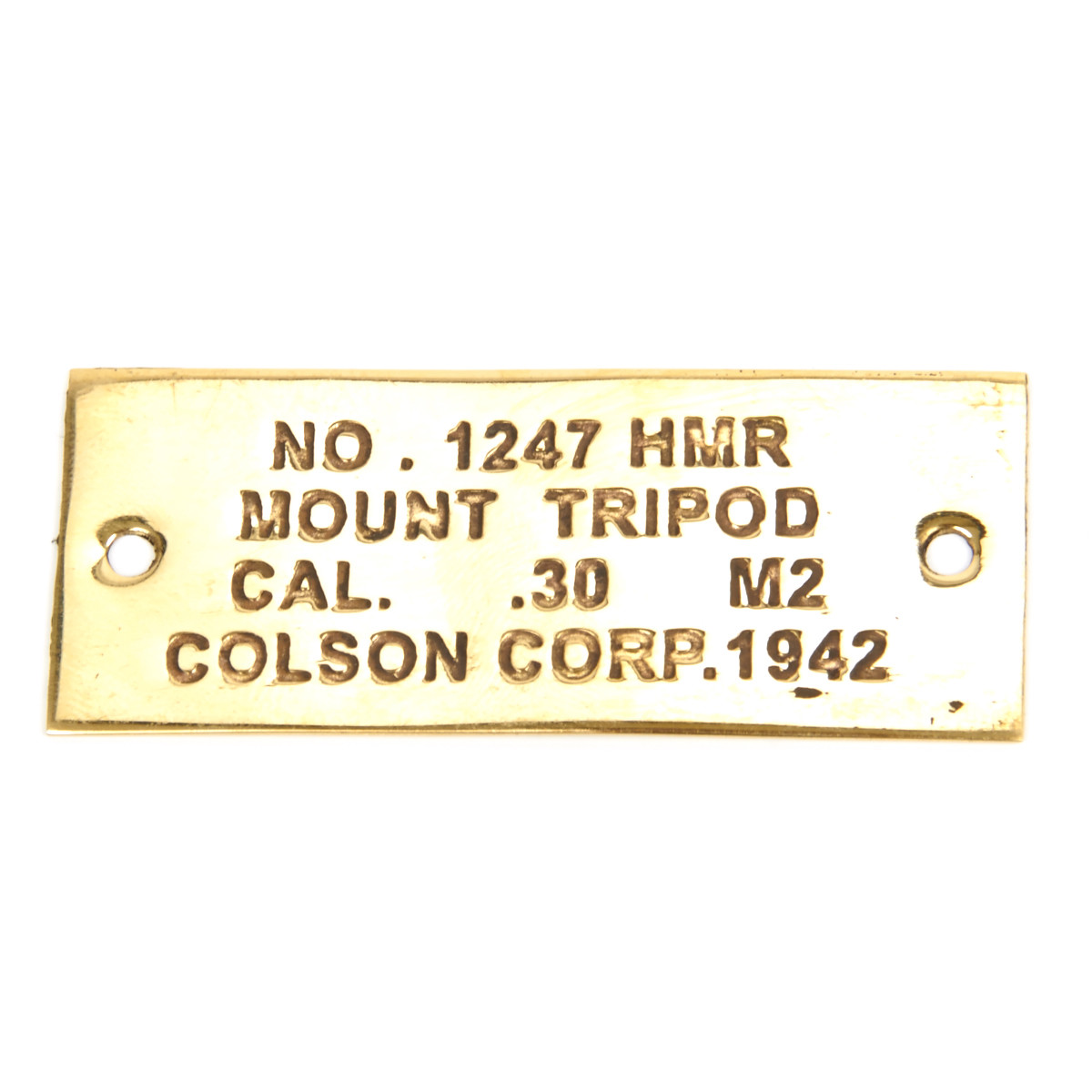 U.S. 1919A4 Tripod .30 Cal Brass Data Plate | eBay