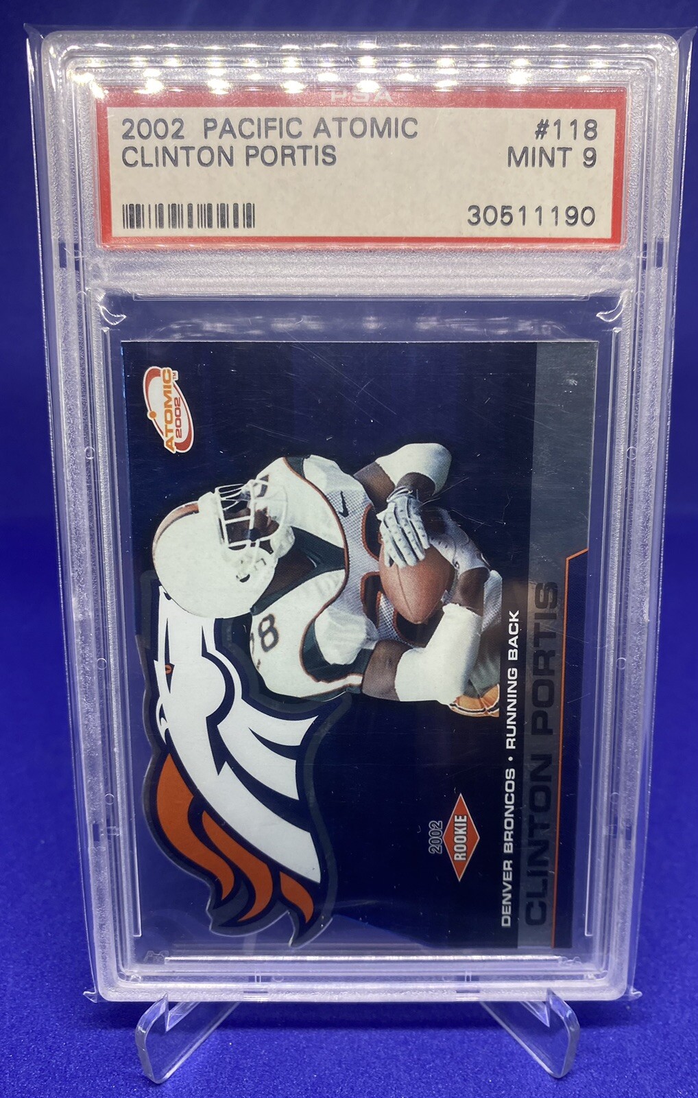 2002 PACIFIC ATOMIC #118 CLINTON PORTIS RC PSA 9 MIAMI HURRICANES ...