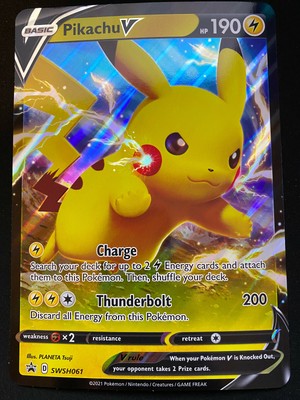 Pokemon JUMBO Pikachu V Promo Card SWSH061 NM | eBay