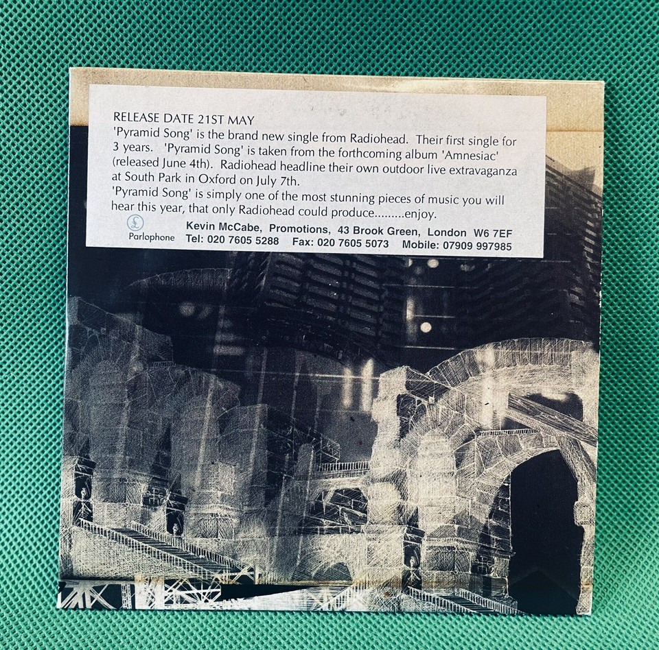 RADIOHEAD DEMO CD 1 TRACK PYRAMID SONG VGC PLUS PARLOPHONE AMnesiac 03 ...