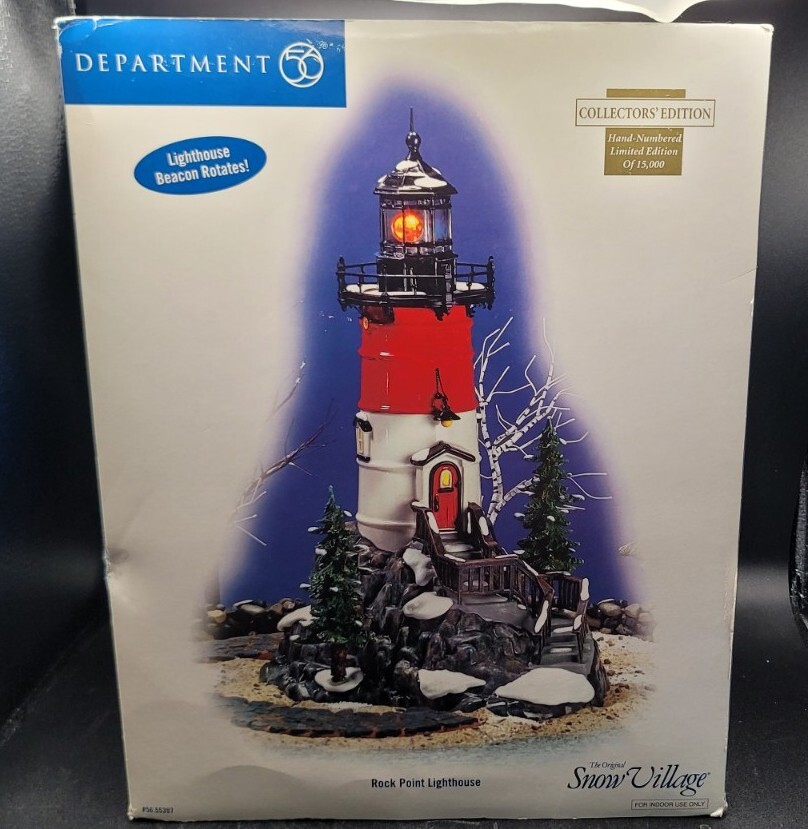 Dept 56 Limited Edition Snow Village Rock Point Lighthouse #56.55397 | eBay