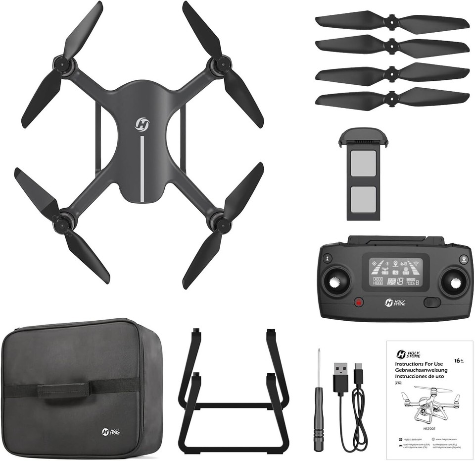 Holy Stone HS700E GPS Drone 4K UHD EIS Camera Brushless Motor Carry Bag ...