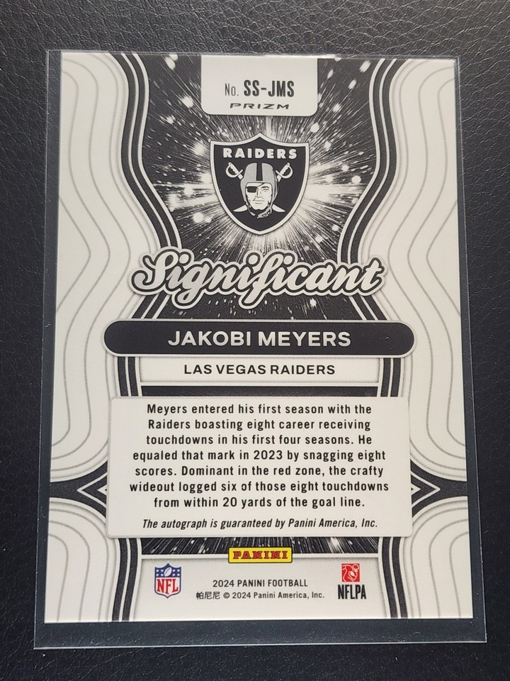 2024 Panini Prizm Significant Signatures Jakobi Meyers #SS-JMS (AU) | eBay