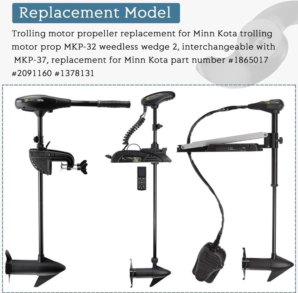 MKP 32 Trolling Motor Propeller Replacement for Minn Kota Weedless ...