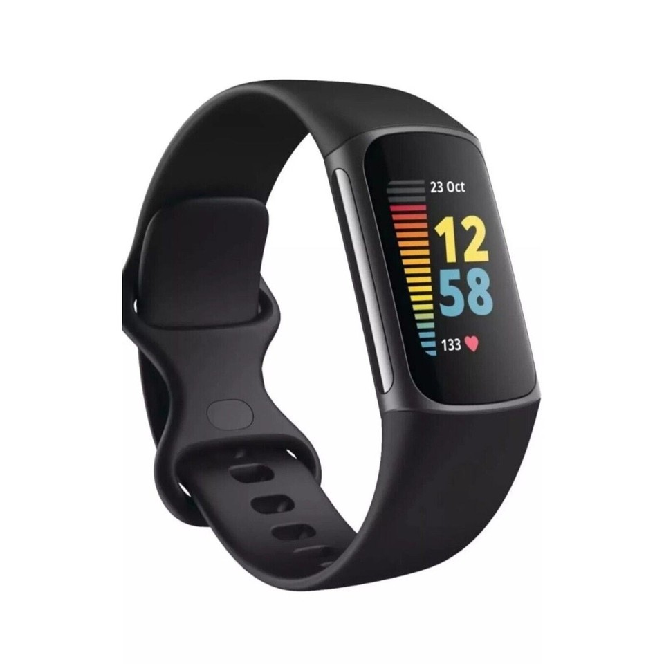 Fitbit Charge 5 FB421 Black Graphite Stainless Steel With Black Band ...