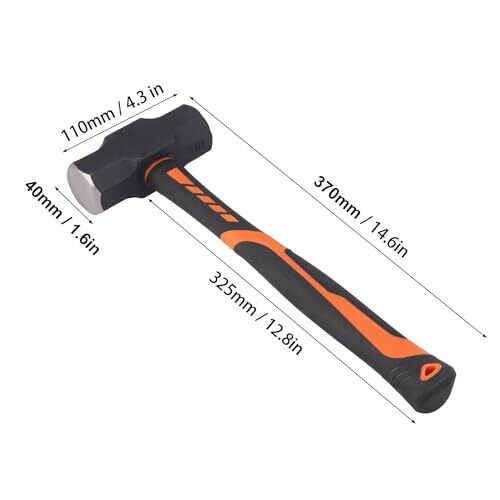 2 Packs 3lb Sledgehammer with 13 Inch long Fiberglass Handle Drilling ...