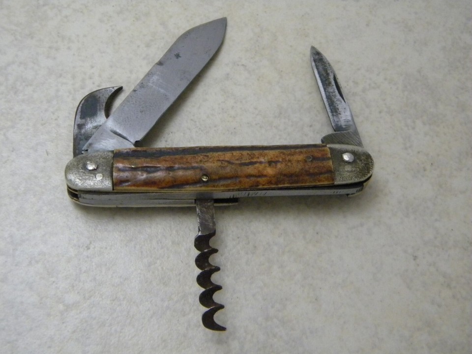 Vintage Walden Knife Co Stag Multi Tool Parts Knife | eBay