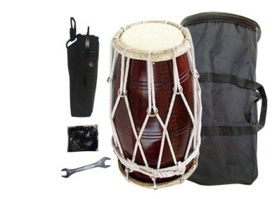 Wooden Musical Dholak Instrument Drum With Kit Carry Bag | eBay