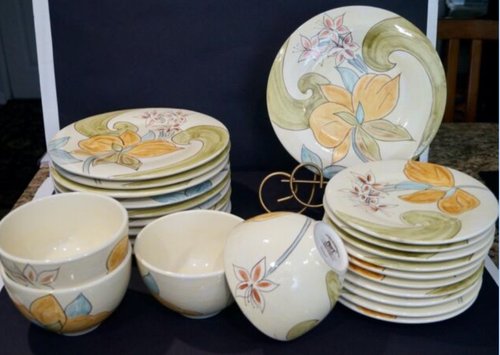 Pier 1 Hand-painted SIENA FLORAL Dinnerware ITALY - Your Choice | eBay