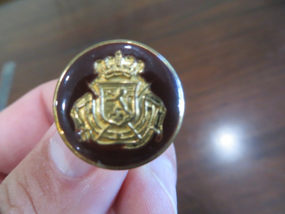 KINGS CROWN RAISED CLEAR COAT OF ARMS ANTIQUE BUTTON | eBay