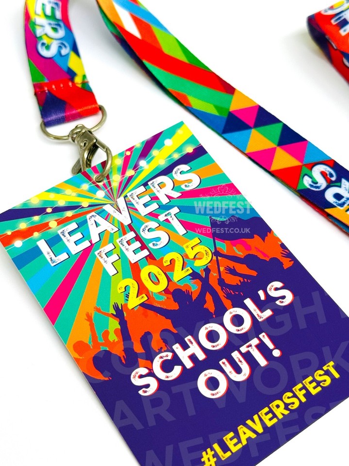 LEAVERS FEST End of School Festival Party Lanyards - School Leavers ...