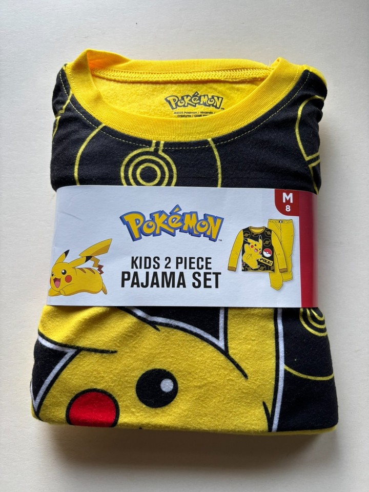 NEW Pokemon Pikachu Boys Long Sleeve Top and Pants, 2-Piece Medium (8 ...