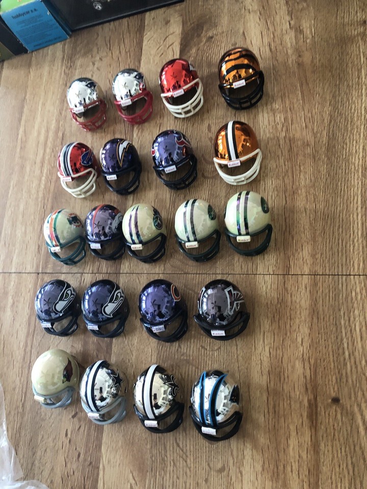 NFL Teams 2.5” RIDDELL CHROME /Mini Micro Pocket Helmets U PICK & LOOSE ...