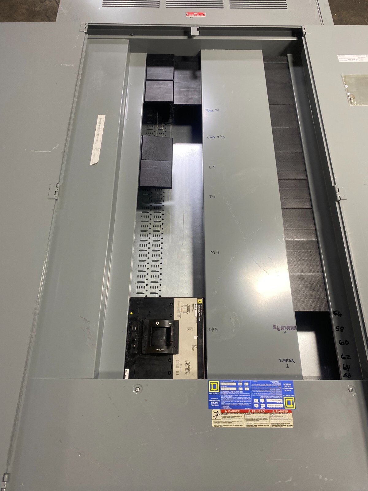 Square D I-Line Panelboard 1200 AMP 480Y/277V 3 Phase 4 Wire 66 Space ...