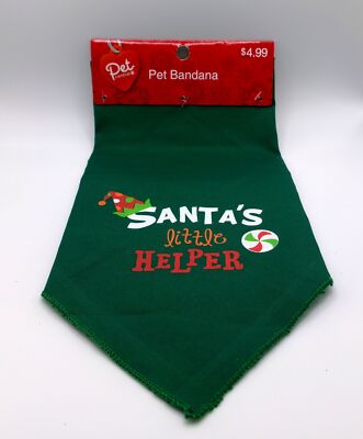 CHRISTMAS (DOG OR CAT) PET BANDANA "SANTA'S LITTLE HELPER" by PET ...