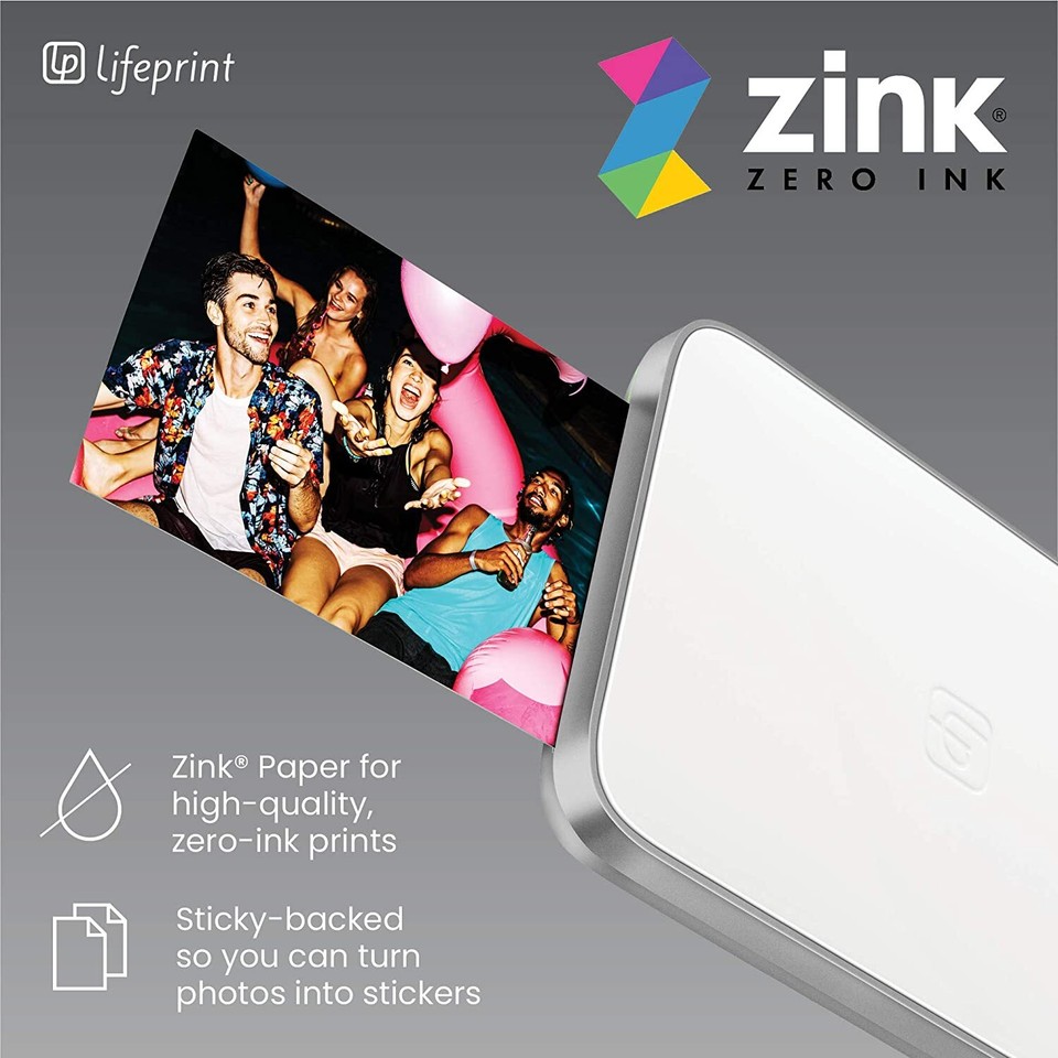 Lifeprint Wireless Video & Photo Printer 3x4.5", Zink Portable Printer ...