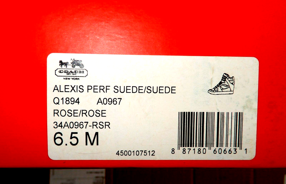 COACH Shoe Box RED WHITE 2012 Alexis Suede Wedge Sneaker BOX ONLY Size ...