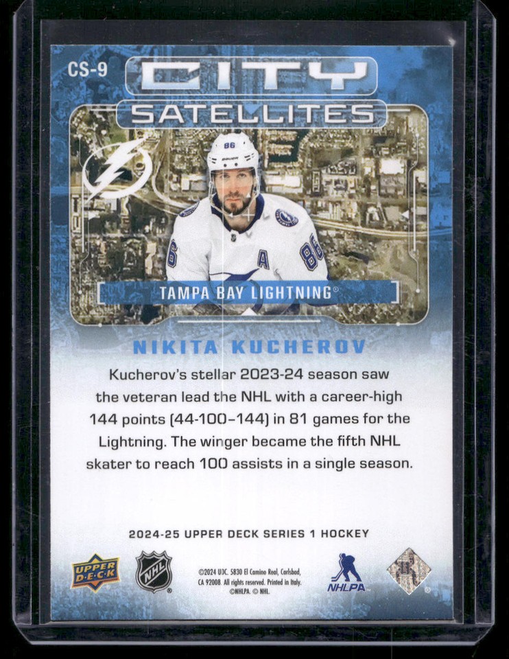 Nikita Kucherov 2024-25 Upper Deck #CS-9 City Satellites Tampa Bay ...