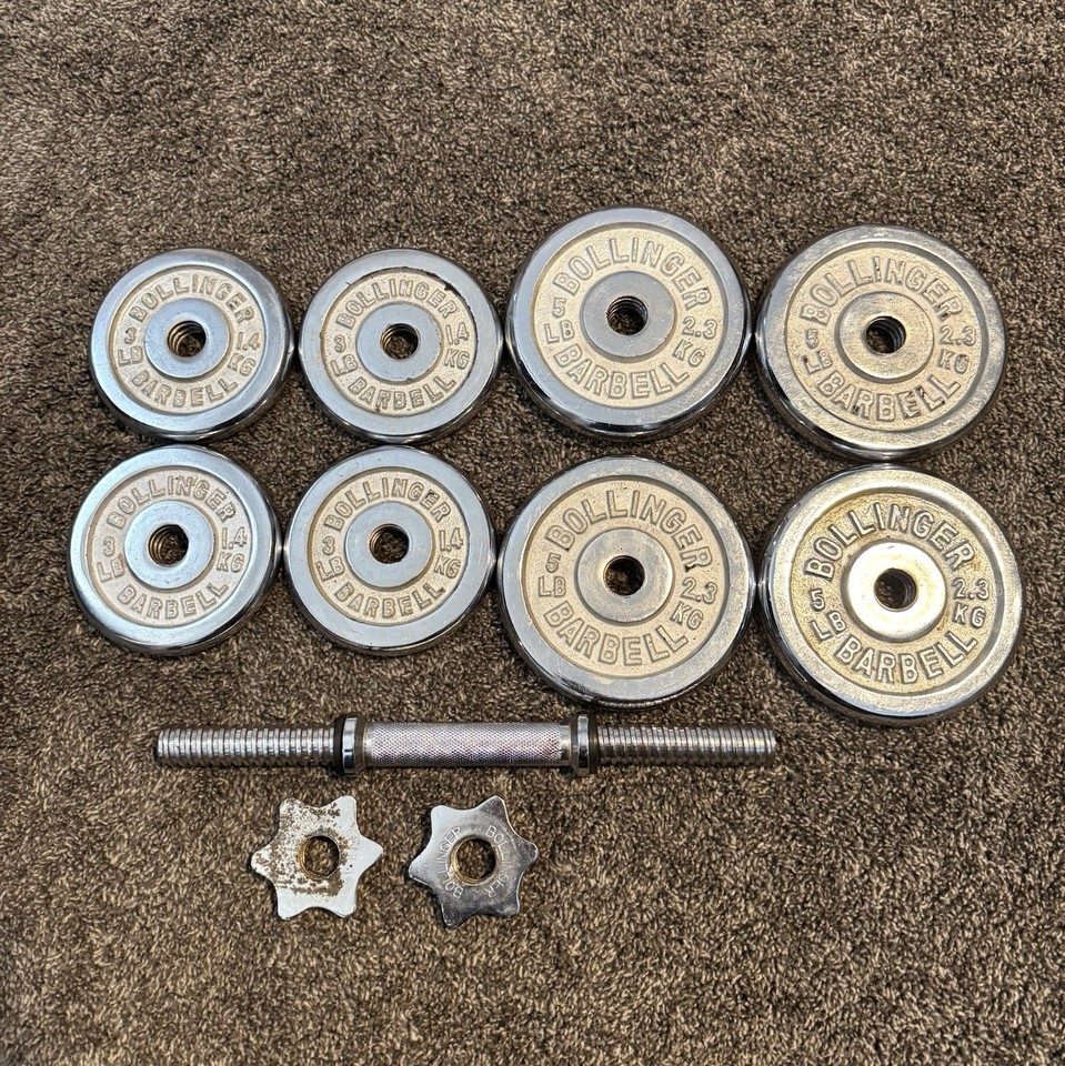 Bollinger Vintage Barbell Dumbell Threaded Weight With Collars 4-3lb, 4 ...