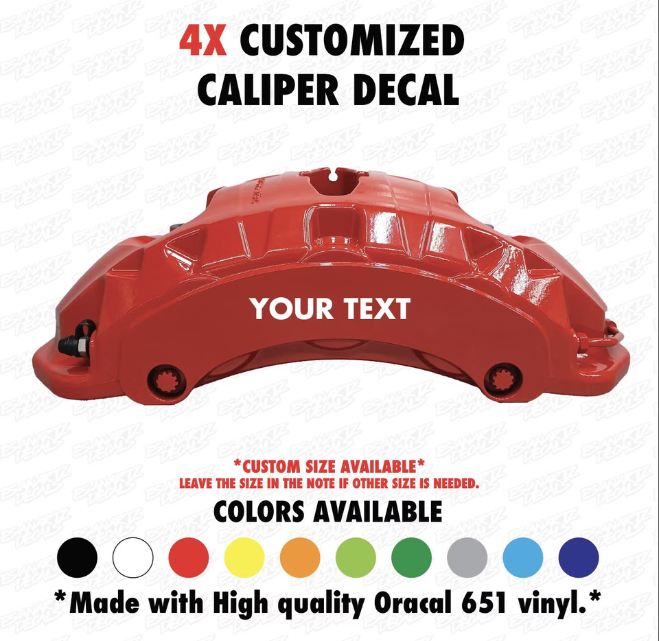 4x Custom Brake Caliper Vinyl Decal | eBay