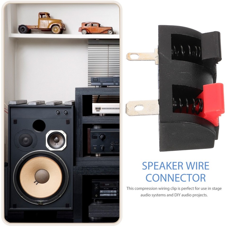 4 Pcs Stereo Speaker Connector Box Terminal Wire Connectors Cable ...