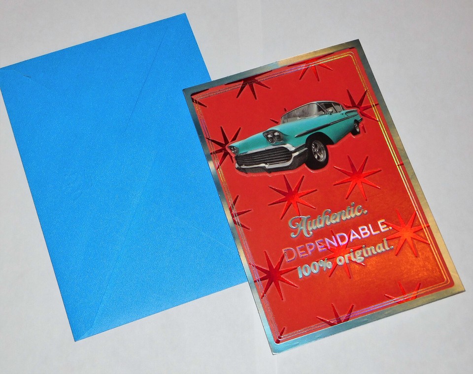 1958 '58 Chevy Impala Birthday Card w/ envelope for Dad / Uncle ...