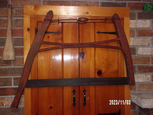 SLIGHTLY USED VTG ANTIQUE SAW CROSS CUT BUCK TREE LIMB WOOD RUSTIC ...