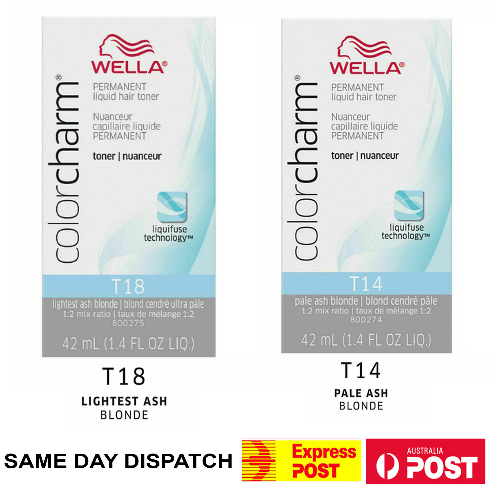 Wella Color Charm Permanent Liquid Toner T10/T11 / 12A/ T14 / T18 / T27 ...