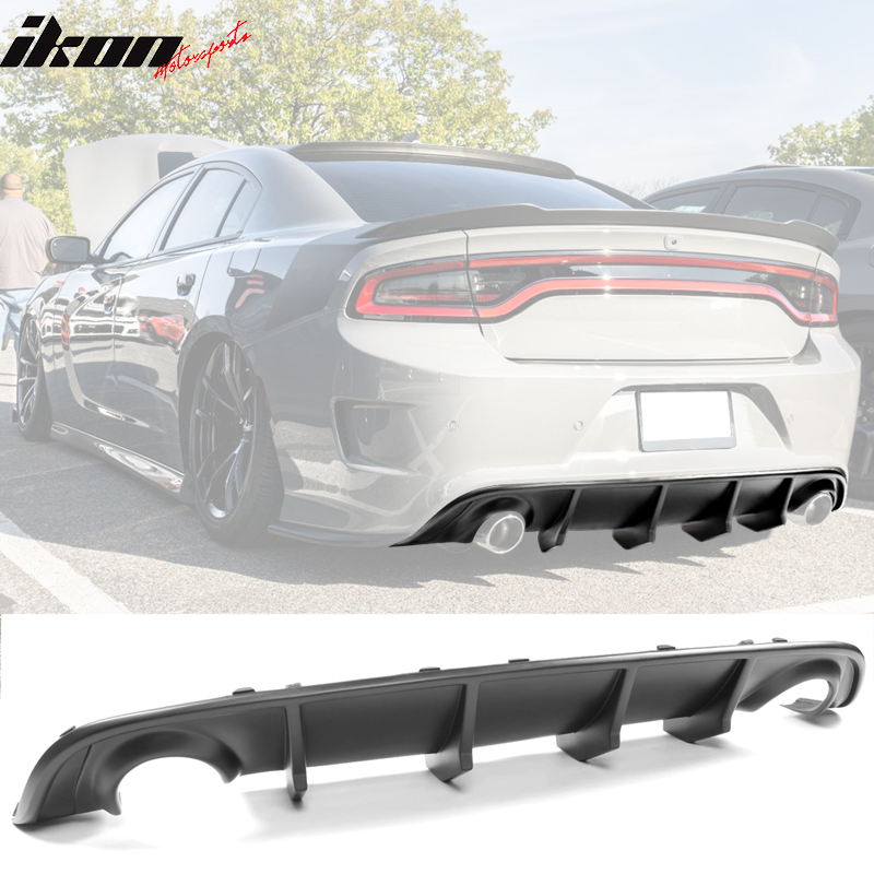 Fits 15-23 Dodge Charger Rear Bumper Cover Conversion V2 Style Diffuser ...