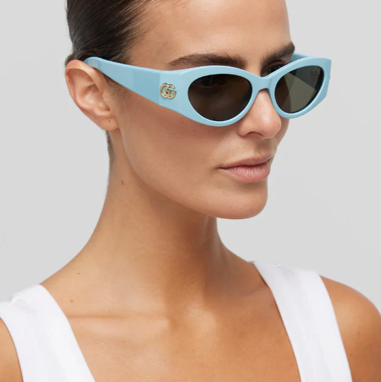 NEW GUCCI GG1401S 004 LIGHT BLUE OVAL WOMEN SUNGLASSES GUCCI | eBay