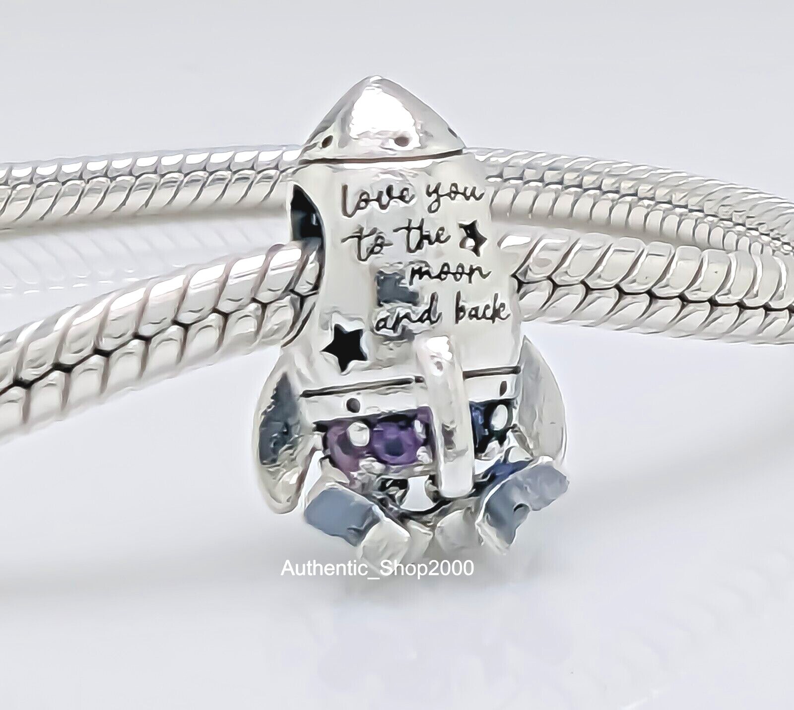 New 100% Authentic PANDORA 925 Ale Space Love Rocket Moon Stars Charm ...