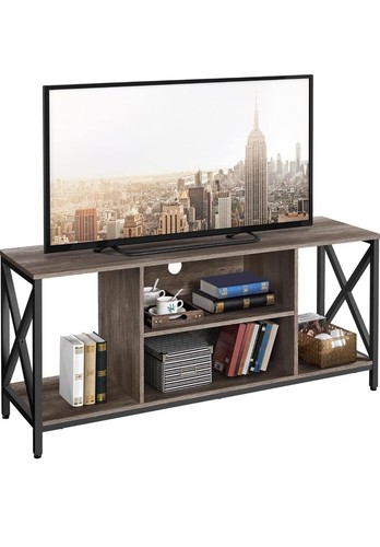 Tv Stand For 50-65 Inch, 55 Inch Wide Entertain Center, Taupe Wood | eBay