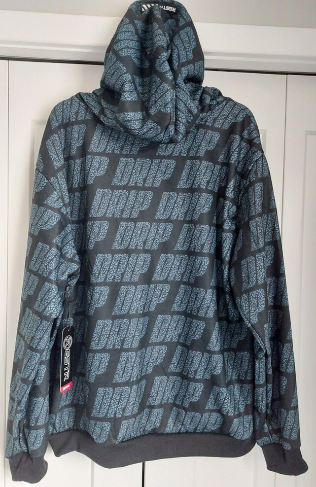 RGSTR MEN'S DRIP BLACK/GRAY HOODIE W/ BIG "DRIP" IN RED X-LARGE NWT | eBay