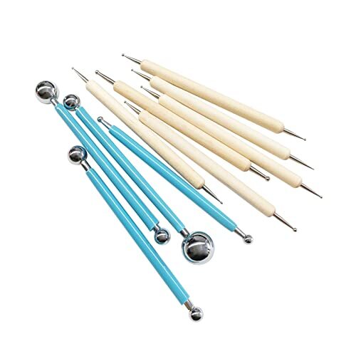 10 Pcs Dotting Tools Embossing Ball Stylus Set for Rock Pottery Clay ...