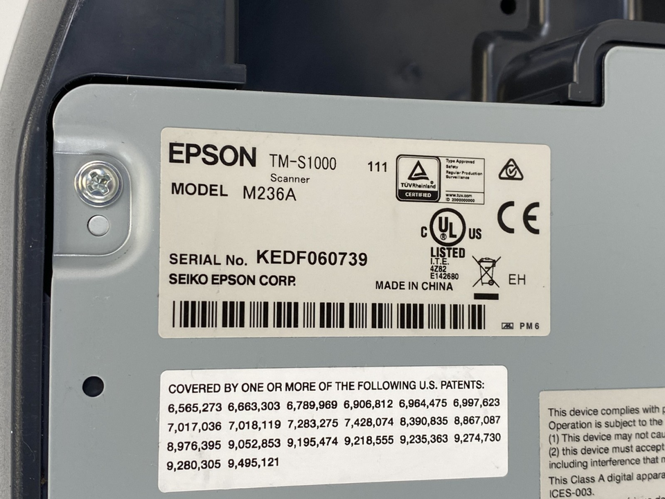 Epson CaptureOne TM-S1000 Single-Feed Check Scanner Reader M236A High ...