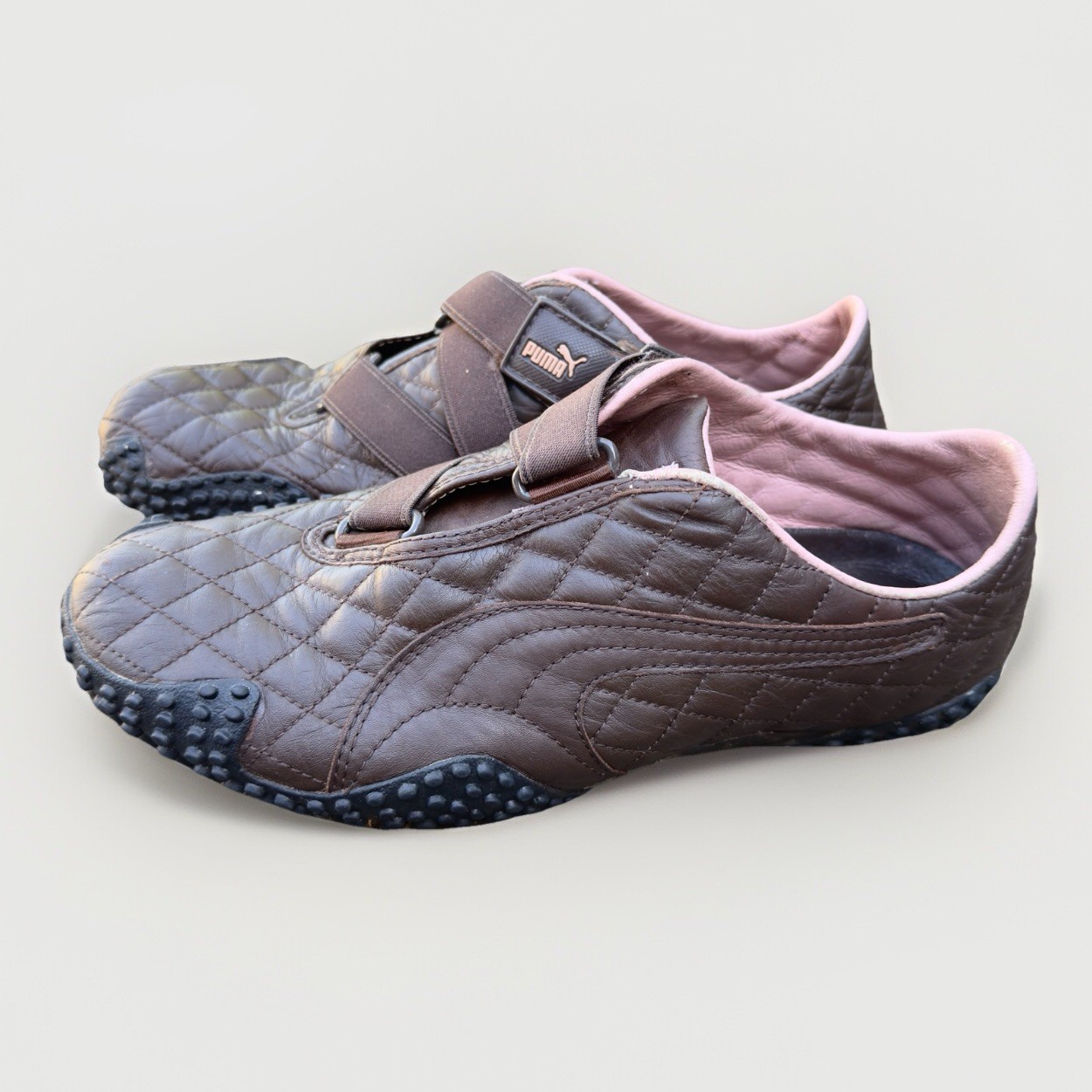 VTG Puma Mostro Quilted Brown Leather Low Sneaker Shoe 8.5W Y2K | eBay