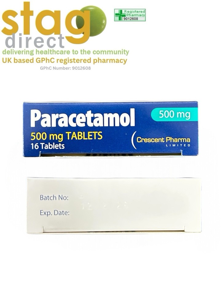 Paracetamol 500mg Tablet- Headache Migraine Back Pain Relief X 6 Pack ...