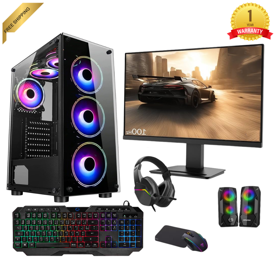 22" Full Setup Gaming PC Bundle Core i5 16GB 1TB HDD + SSD GT730 4GB ...