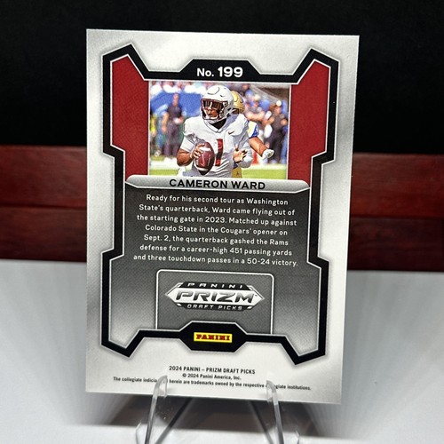 CAMERON WARD 2024 Draft Picks Panini Prizm Rated Prospect 💎 | eBay